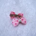 Mini Pastel Pink With Dark Pink Polka Dots Bow Hair Pins ( 2 In A Set ...