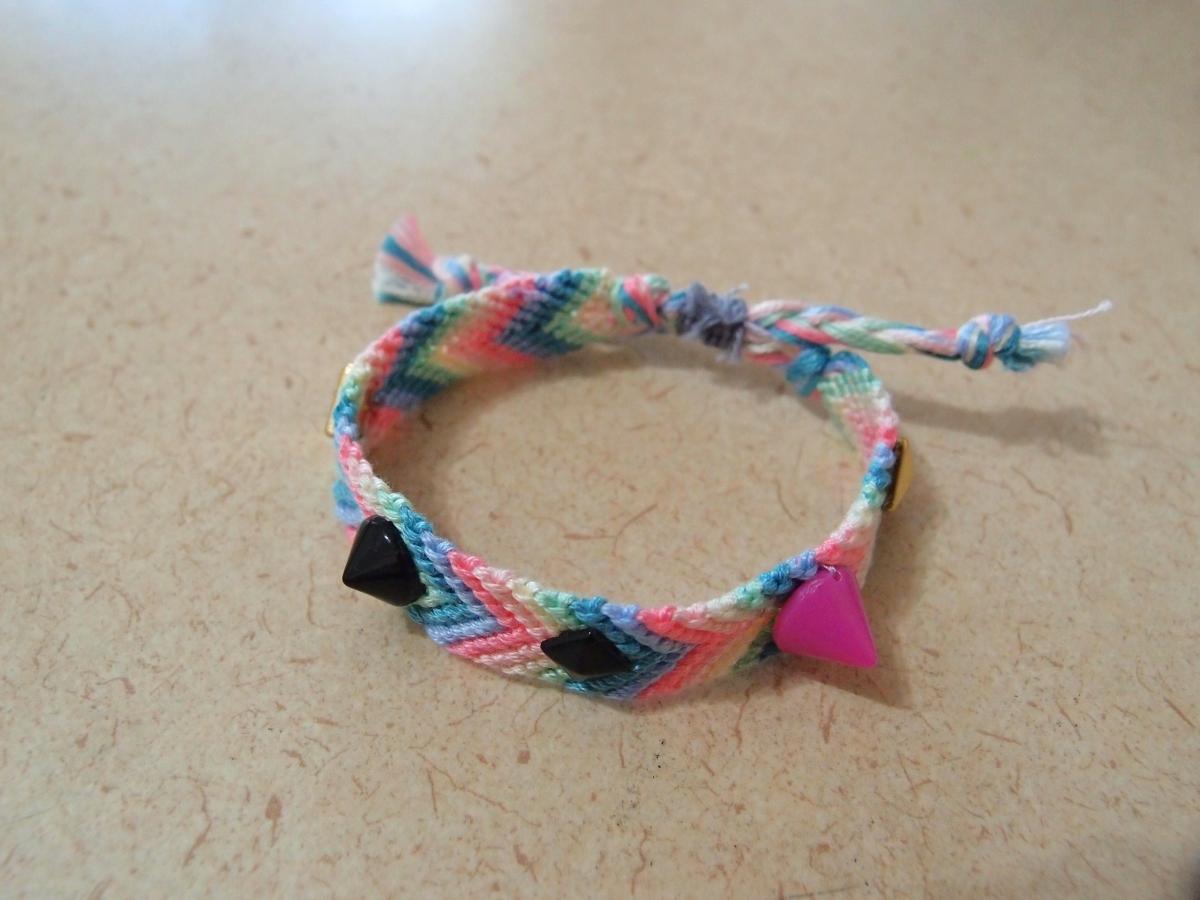 Spikes & Studs Pastel Friendship Bracelets || White Pink Blue Green ...