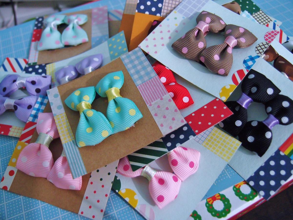 Mini Green Polka Dots Bow Hair Pins ( 2 In A Set ) on Luulla