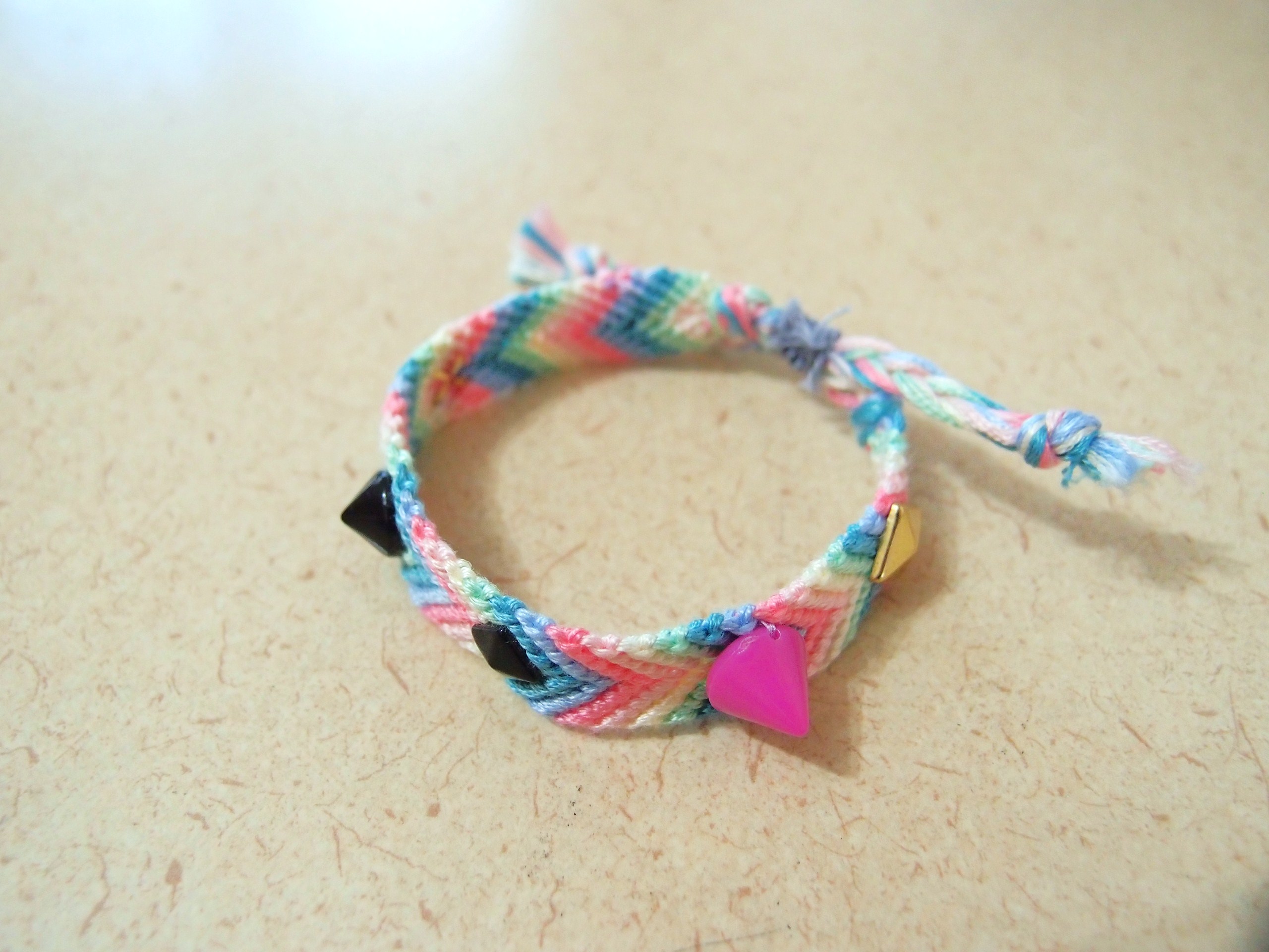 Spikes & Studs Pastel Friendship Bracelets || White Pink Blue Green ...