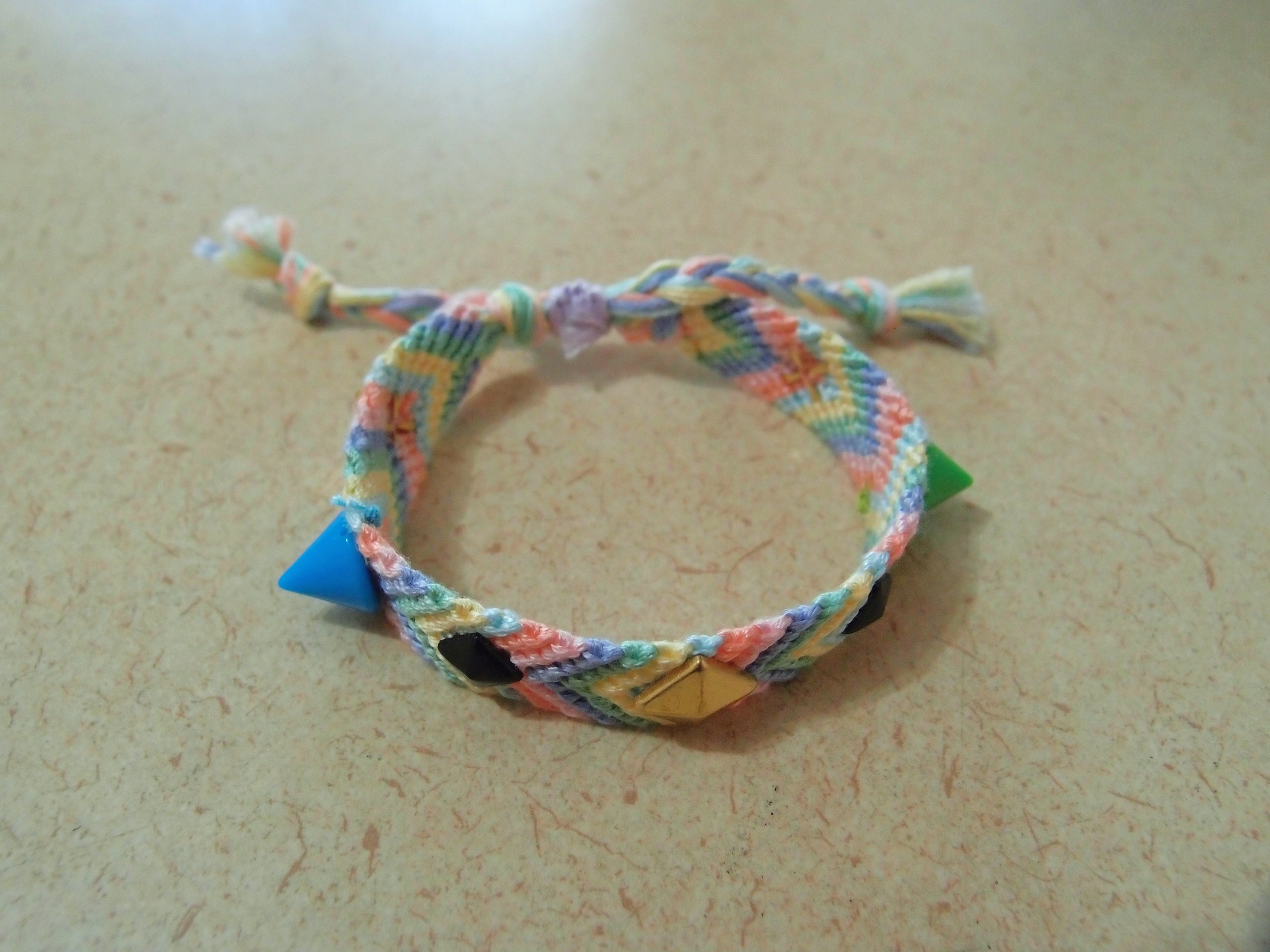 Spikes & Studs Pastel Friendship Bracelets || Pink Blue Green Yellow ...
