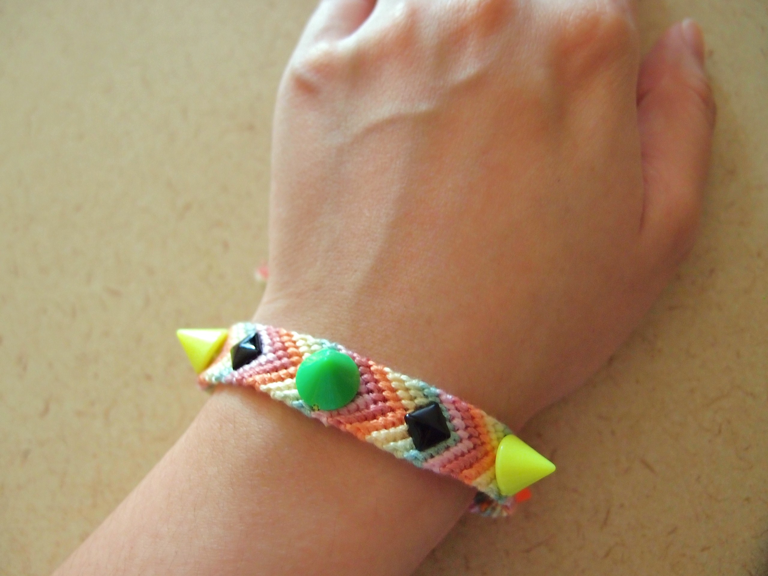 Spikes & Studs Pastel Friendship Bracelets || Pink Blue Green Yellow ...