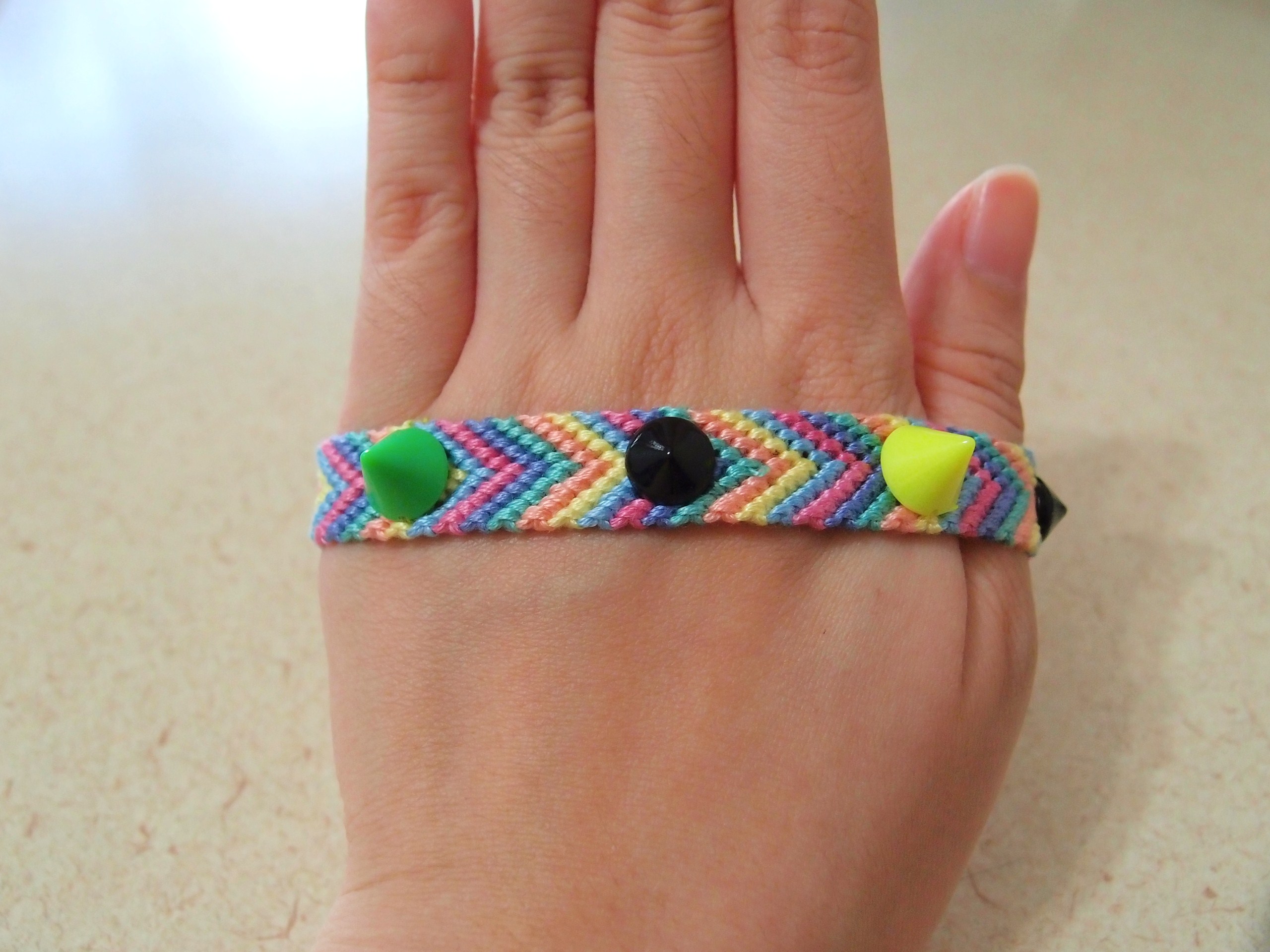 Spikes & Studs Pastel Friendship Bracelets || Pink Purple Blue Green ...